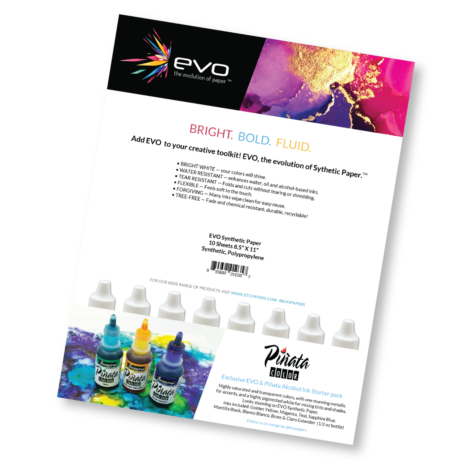 Coming Soon… Piñata Alcohol Inks and EVO Synthetic Paper = The perfect ...